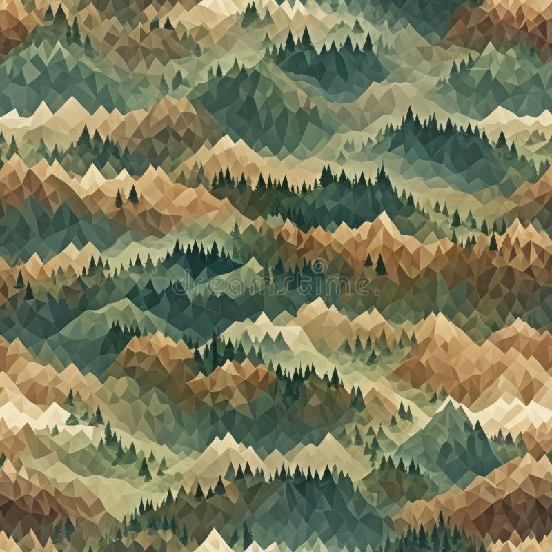 Geometric Mountainscape stock illustration. Illustration of colors ...