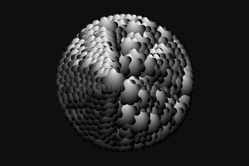 Abstract Spherical Form Composed of Layered Metallic and Geometric ...