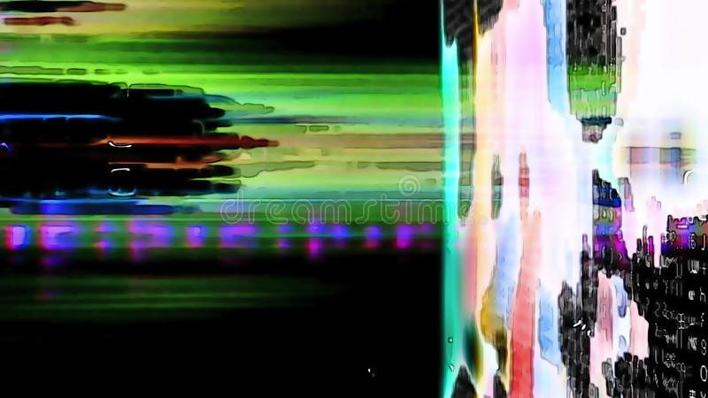 Glitchy Digital Matrix with Colorful Letters and Numbers in Motion ...