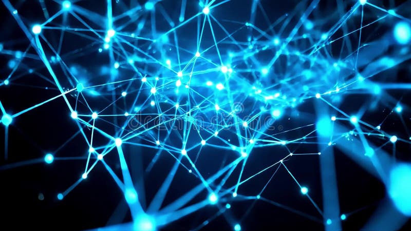 Blue Network Connection Lines Stock Footage - Video of design, mesh ...