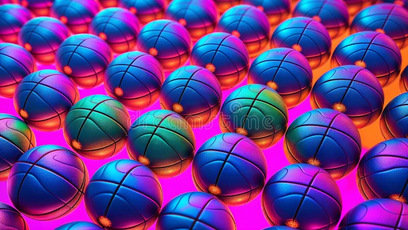 Seamless Basketball Pattern with Tightly Packed Array of Balls Stock ...