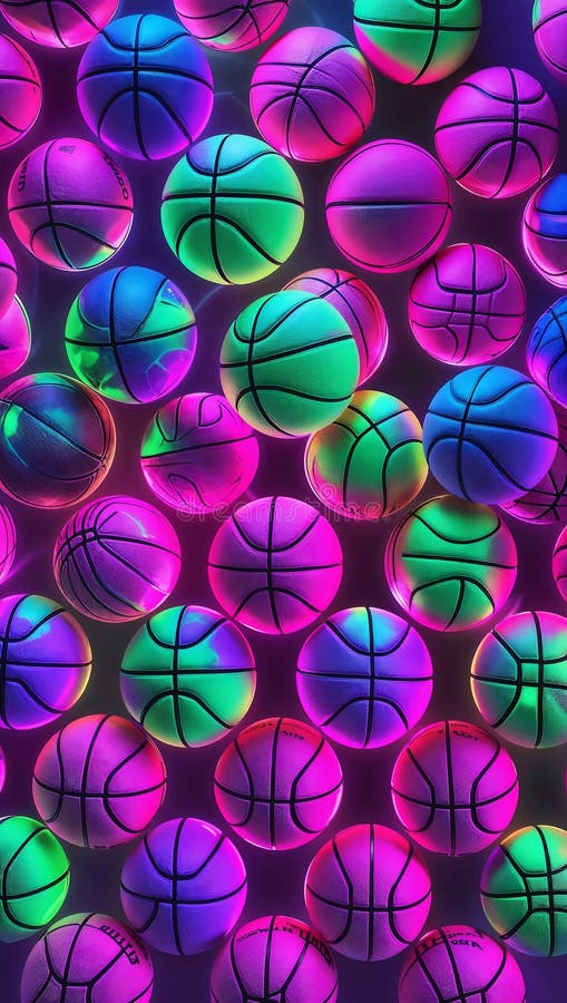 Seamless Basketball Pattern with Tightly Packed Array of Balls Stock ...
