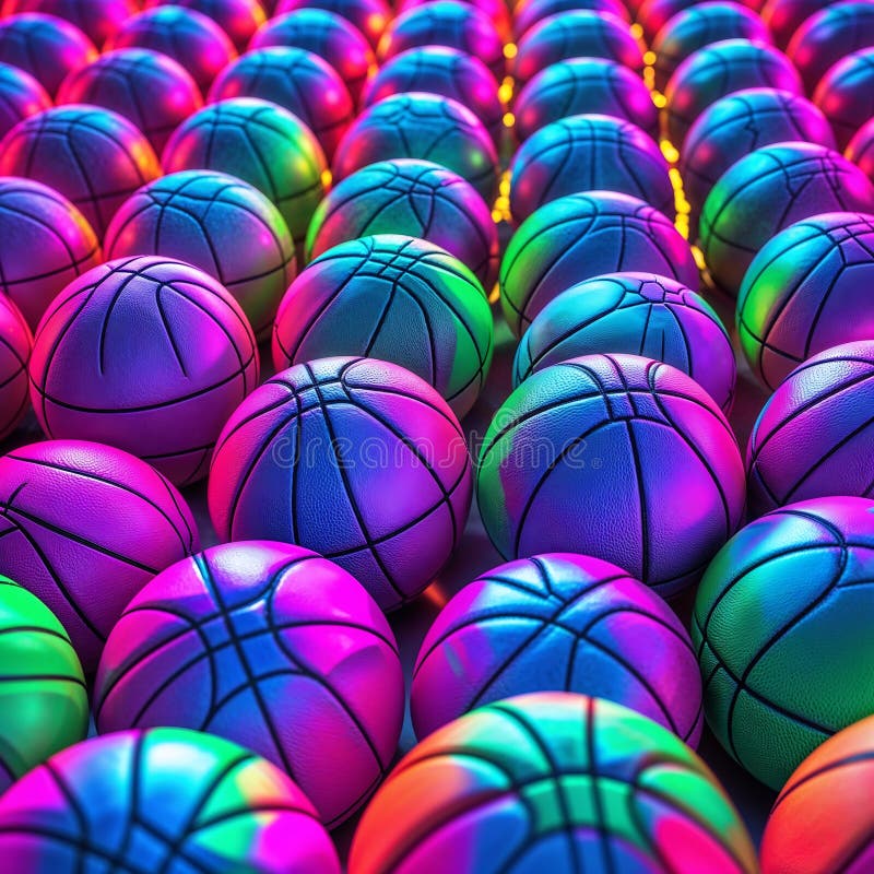 Seamless Basketball Pattern with Tightly Packed Array of Balls Stock ...