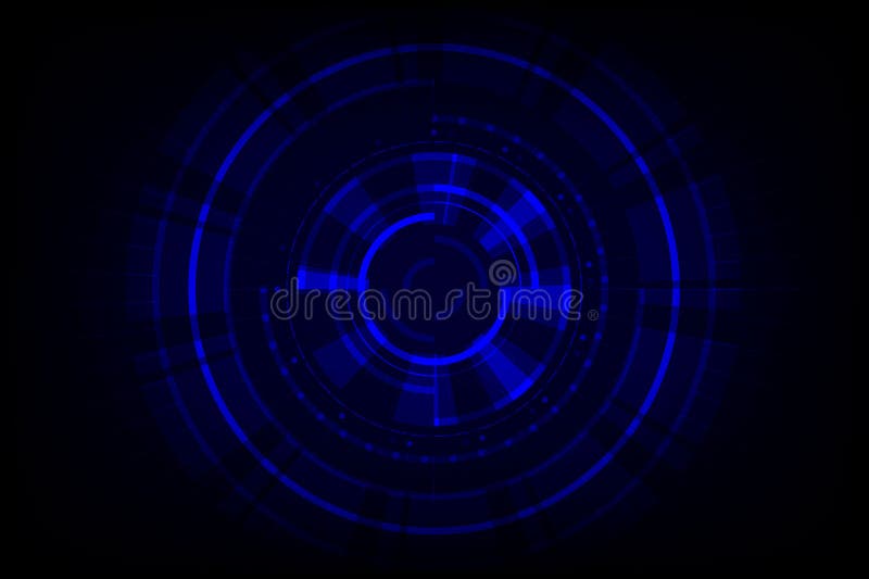 Visually Striking Blue Circular on Black Background. Stock Illustration ...