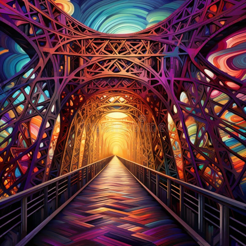 Visually Striking Bridge or Tunnel with Intricate Patterns and ...