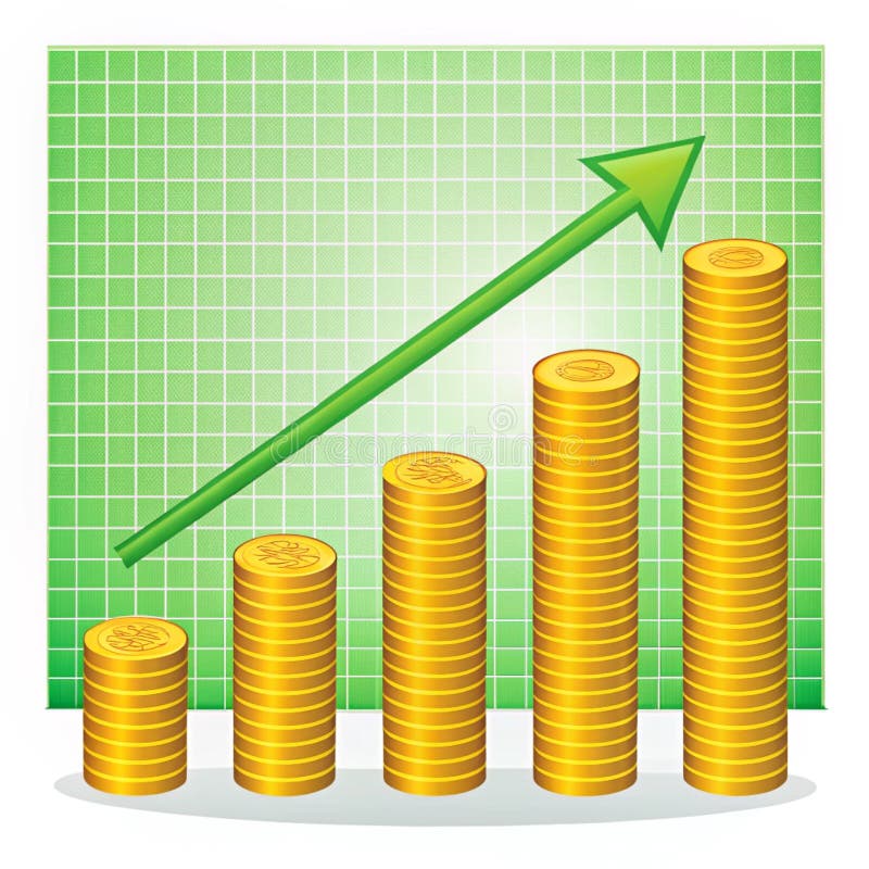 Cash Income Growth Chart Representing Financial Progress Stock ...