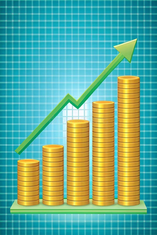Cash Income Growth Chart Representing Financial Progress Stock ...