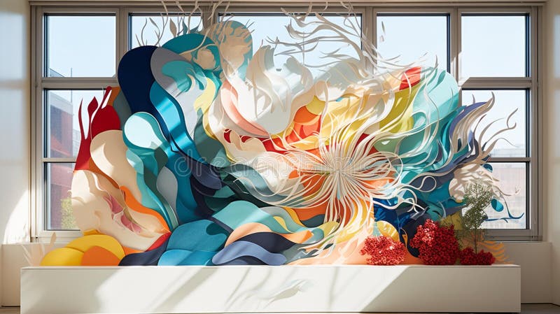 Visually Striking Collage: Abstract Paper Art in Modern Setting Stock ...