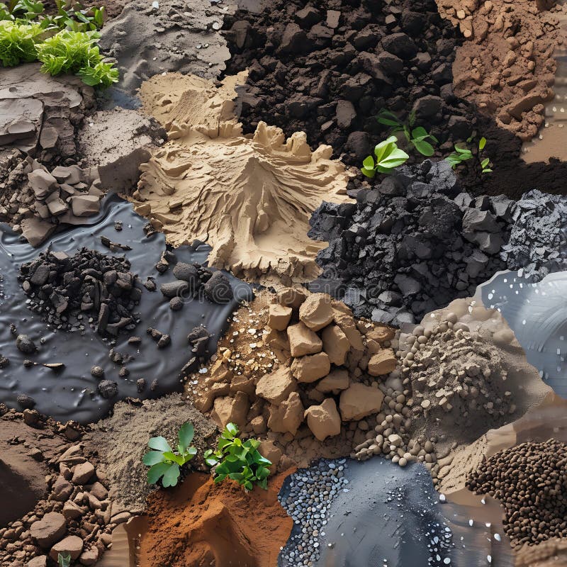 Diverse Soil and Earth Textures Generative AI Stock Illustration ...