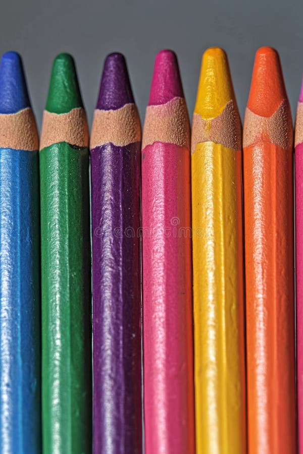 A Visually Striking Composition Featuring Crayons Lined Up Meticulously ...