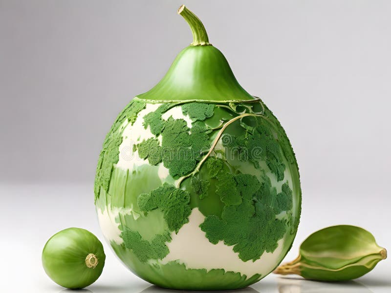 A Visually Striking Composition of a Fresh Ash Gourd on a Clean White ...