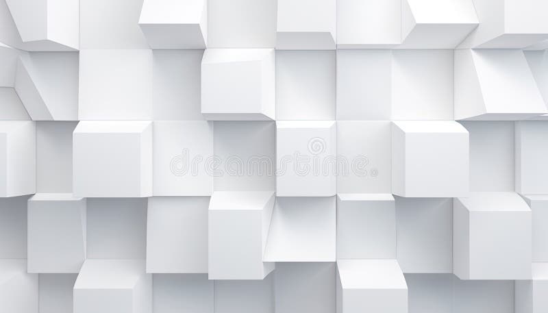 Visually Striking Composition with Three-dimensional White Geometric ...