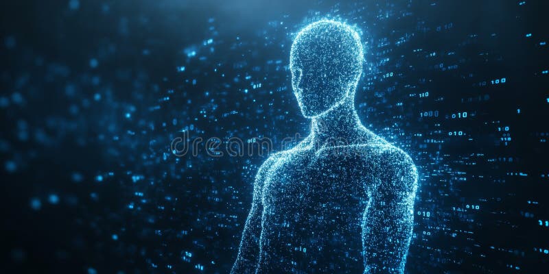 A Computer Generated Image of a Mans Body Made of Particles Stock Image ...