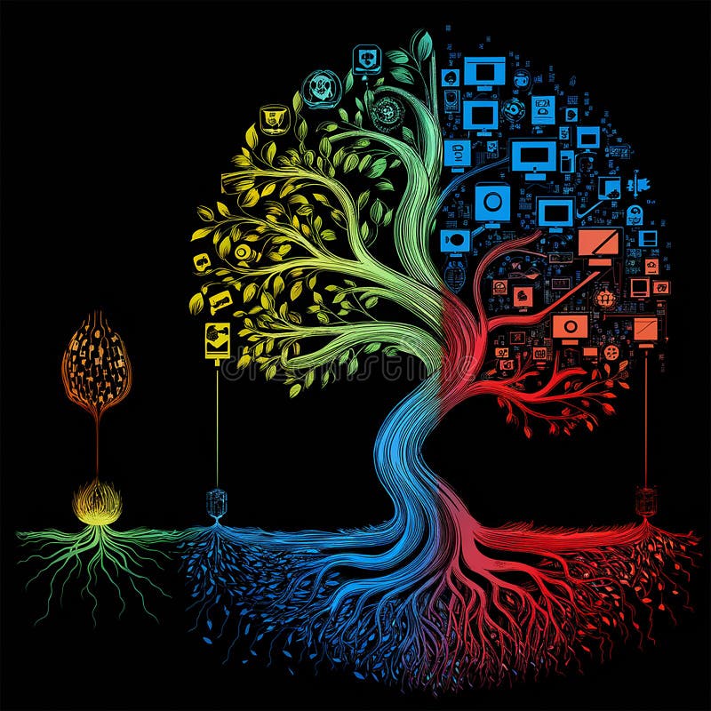 A Visually Striking and Conceptual Art Piece Illustrating the Lifecycle ...