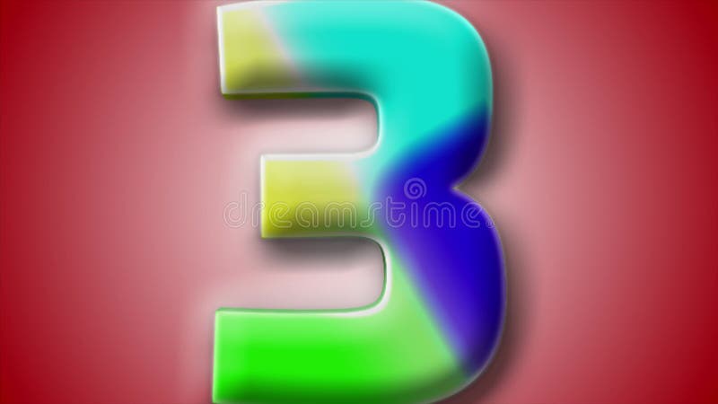 Eye-catching 3D Number 3 Animation with Flowing Motion and Red Gradient ...