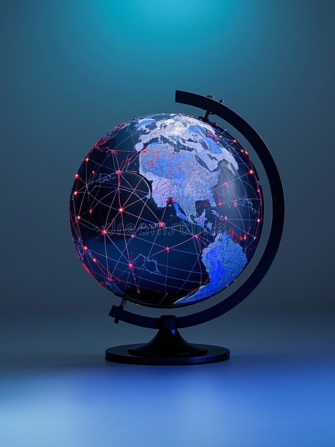 Global Connectivity: a 3D Globe Illustrates International Connections ...