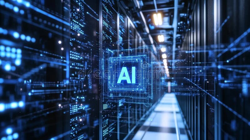 AI Concept with 3D Rendered Motherboard Visuals Stock Illustration ...