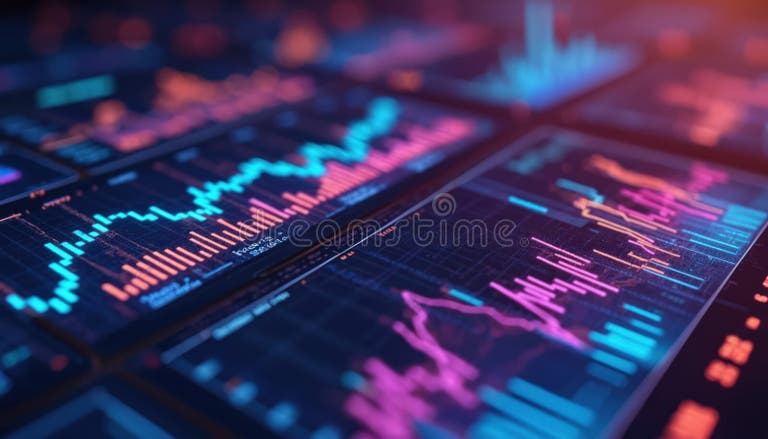 Visually Striking Digital Display with Colorful Data Visualizations ...