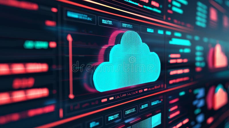 A Visually Striking Digital Representation of a Cloud Symbol Surrounded ...