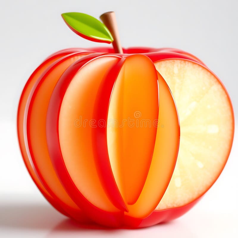 Creative Sliced Red Apple Sculpture with Vibrant Layers - Modern ...
