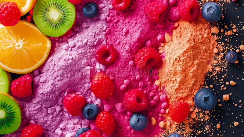 A Visually Striking Display Features Slices of Kiwi and Orange ...