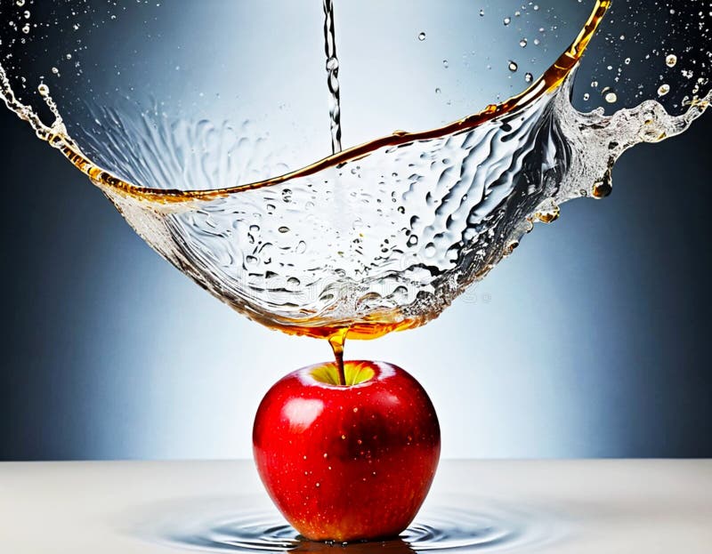 A Visually Striking and Dynamic Scene Featuring a Red Apple and a ...