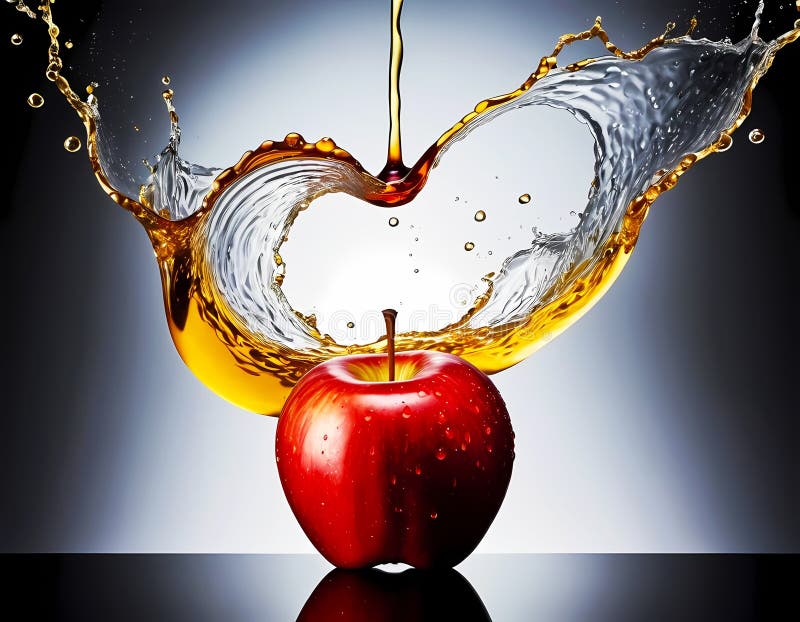 A Visually Striking and Dynamic Scene Featuring a Red Apple and a ...