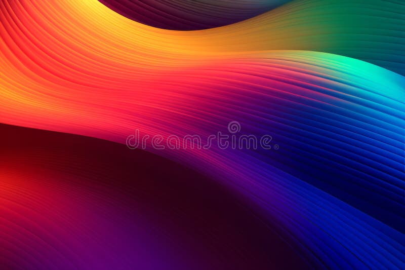Colorful Light on Dark: Rainbow Screen Background, Generative AI Stock ...