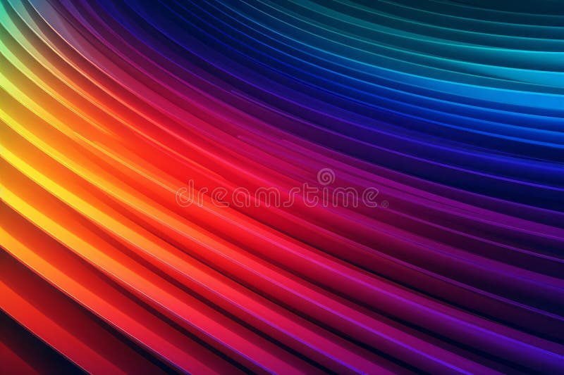 Colorful Light on Dark: Rainbow Screen Background, Generative AI Stock ...