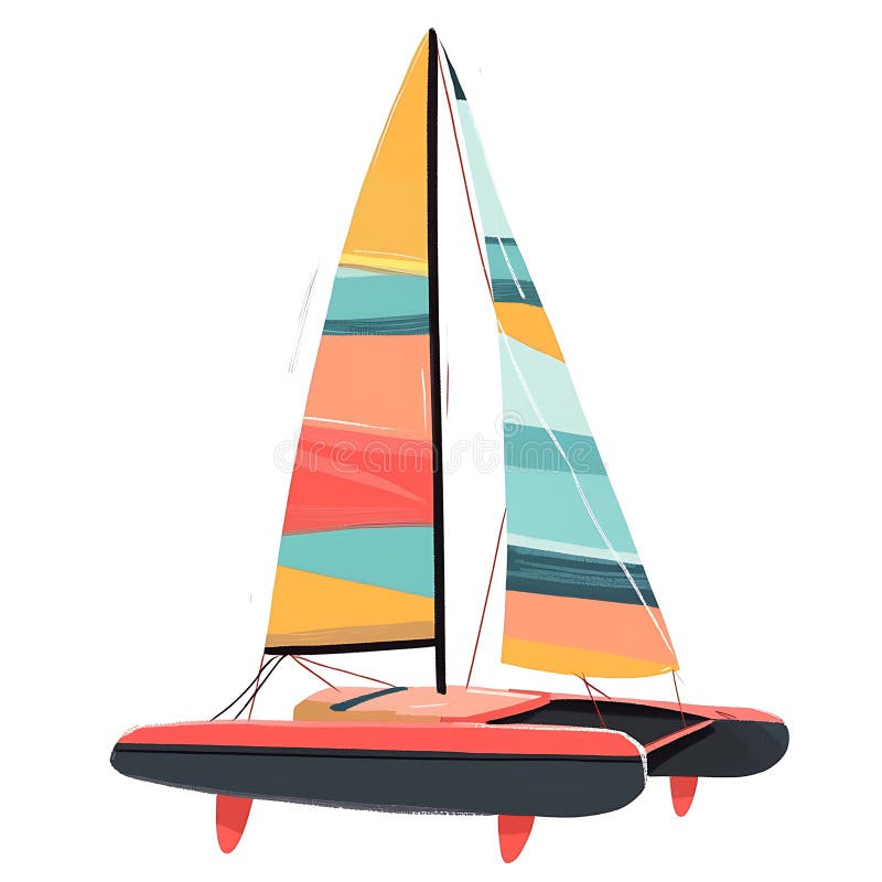 Brightly Colored Sailboat Ready for Adventure on the Water Stock ...