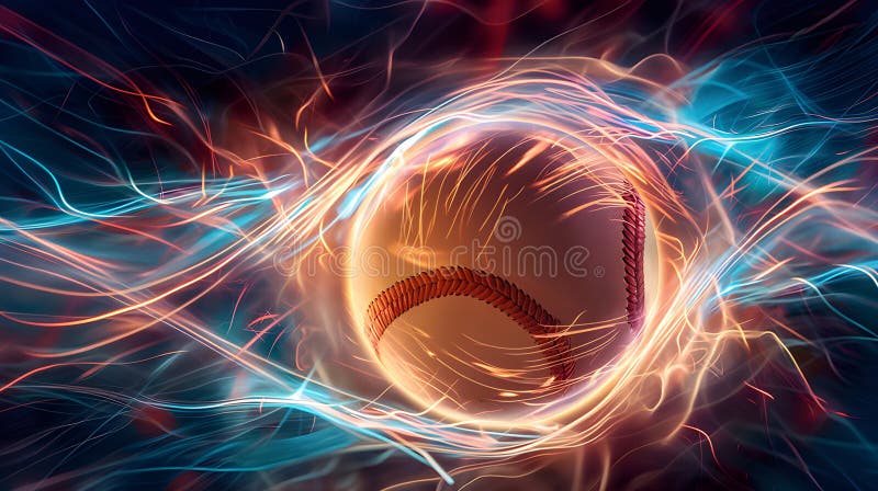 A Visually Striking Image of a Baseball Enveloped in Swirling ...