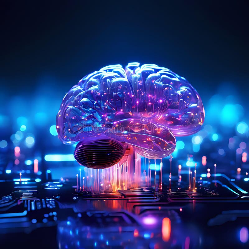 Electronic Brain stock illustration. Illustration of constructed ...