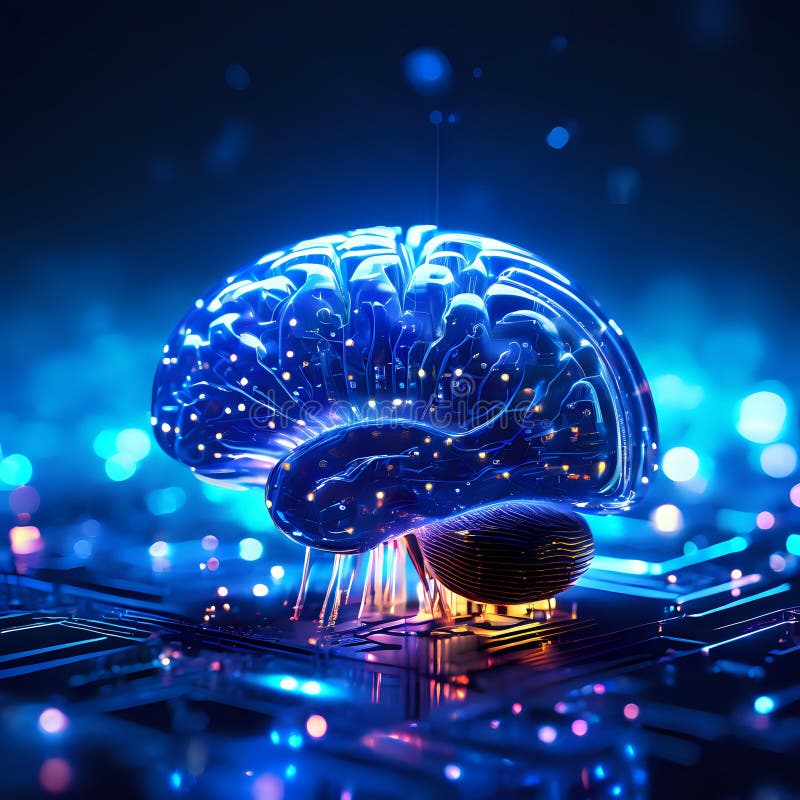 Electronic Brain stock illustration. Illustration of glass - 331790210