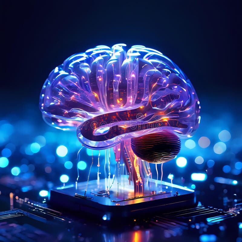 Electronic Brain stock illustration. Illustration of glass - 331790214