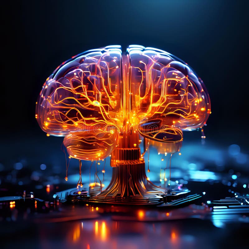 Electronic Brain stock illustration. Illustration of intelligence ...