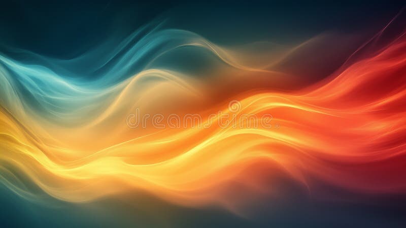 Dynamic Gradient Waves with Fiery and Cool Tones Energetic Flow of ...