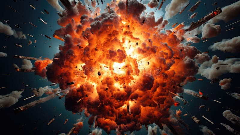 A Visually Striking Image Capturing a Large Explosion of Orange and ...