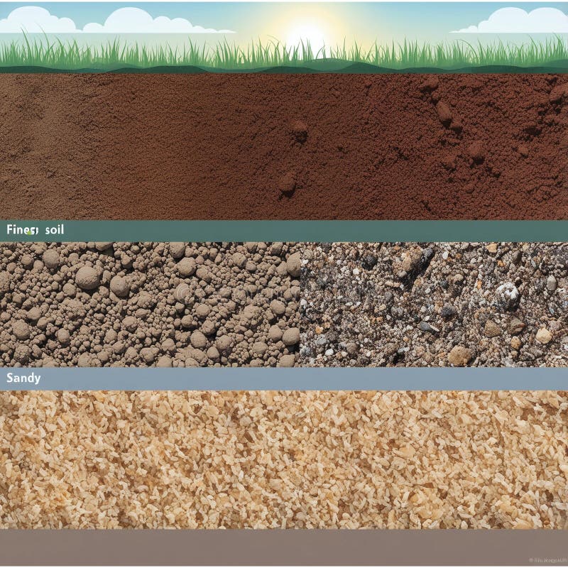 Contrast of Landscapes and Soil Types Generative AI Stock Illustration ...