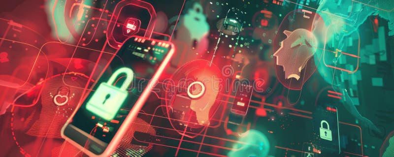 Digital Security Concept with Smartphones and Padlocks: Cybersecurity ...