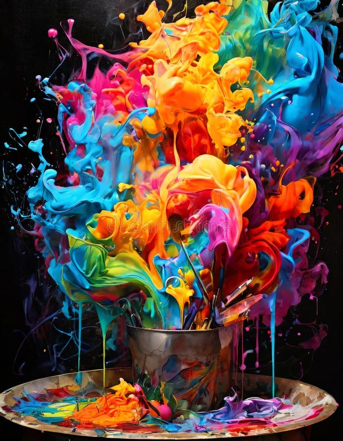 Explosive Burst of Colorful Paint in a Vibrant Splash Stock Photo ...