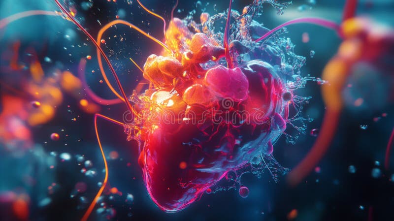Pulsating Heart Vibrant Colors Life Emotion Stock Photos - Free ...