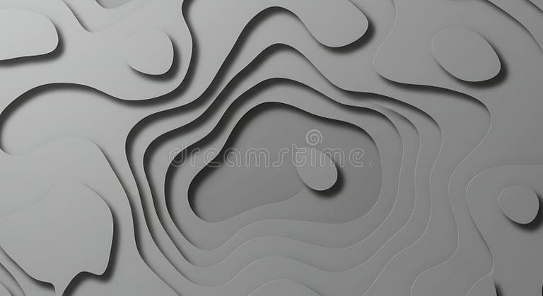 Abstract Grey Topographic Pattern: AI-Generated 3D Paper Cut Design ...