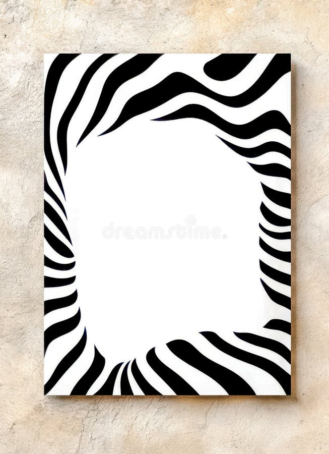 Black and White Zebra Stripes Creating a Dynamic Frame on a Textured ...