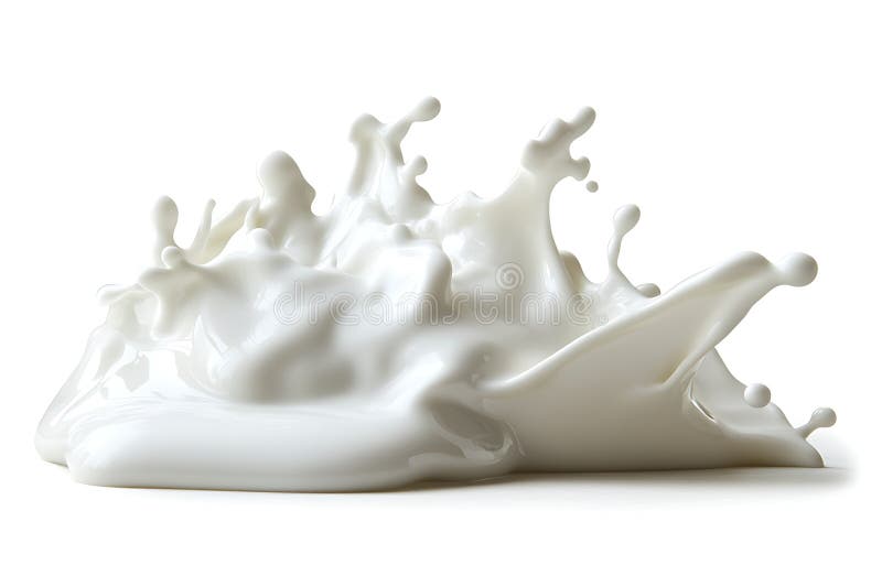 Dynamic Milk Splash Creamy White Liquid Explosion on White Background ...