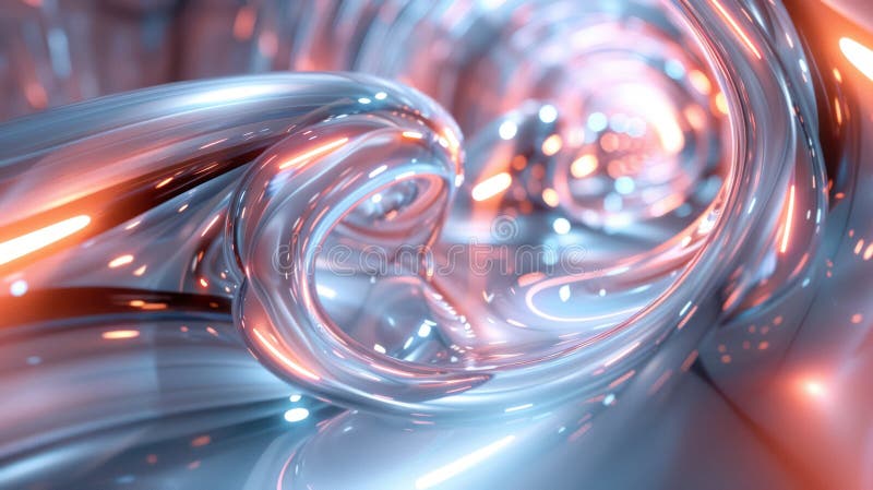 Geometry in Motion: Futuristic 3D Shape Abstract Stock Illustration ...