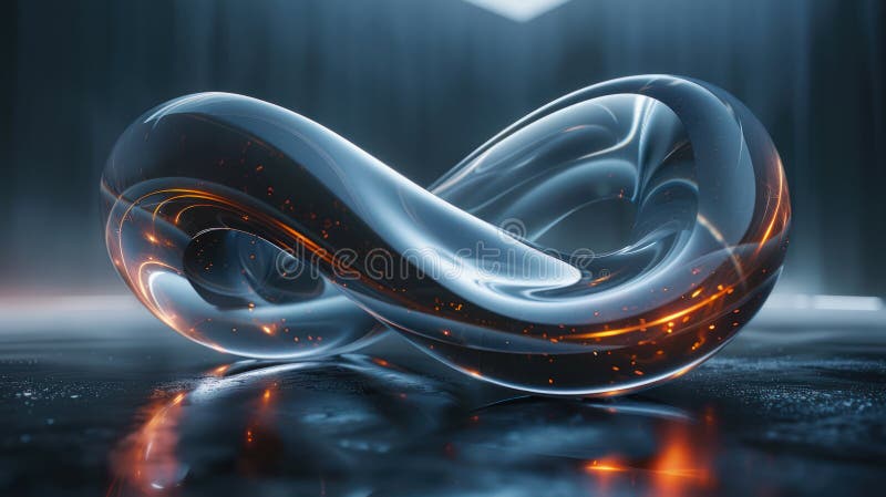 Geometry in Motion: Futuristic 3D Shape Abstract Stock Illustration ...