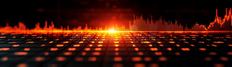 Dynamic Abstract Keyboard with Vibrant Sound Waves and Glowing Effects ...