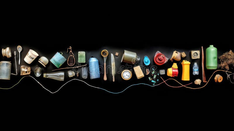 Trail of Discarded Items Showcasing the Journey from Use To Trash in a ...