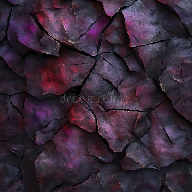 Cracked Metallic Surface with Red and Purple Reflections Stock Photo ...