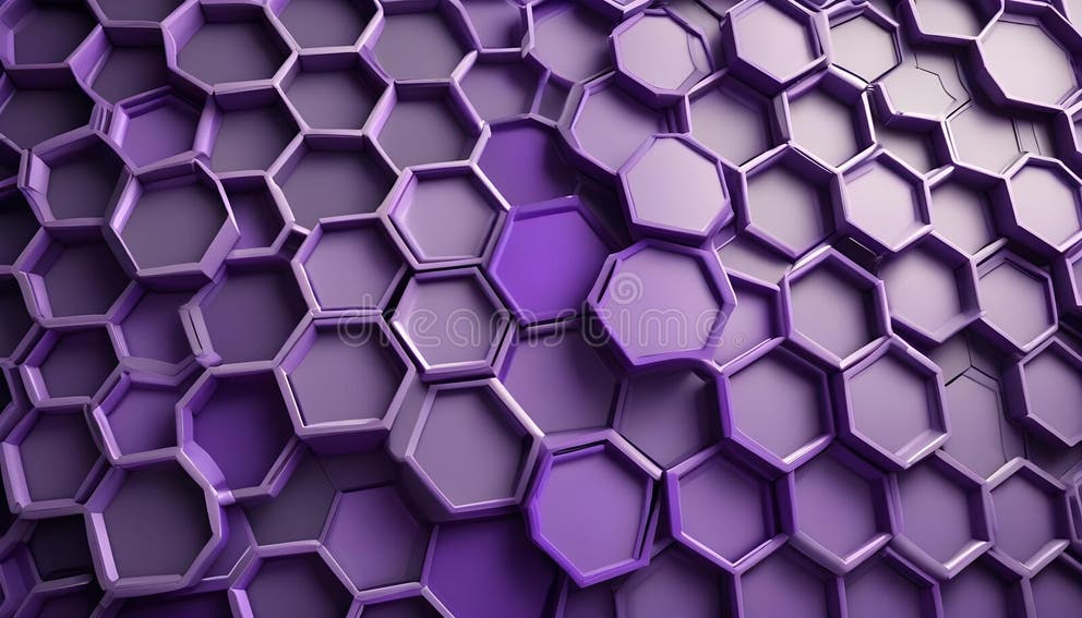 A Visually Striking and Modern Abstract Pattern of Purple Hexagonal ...